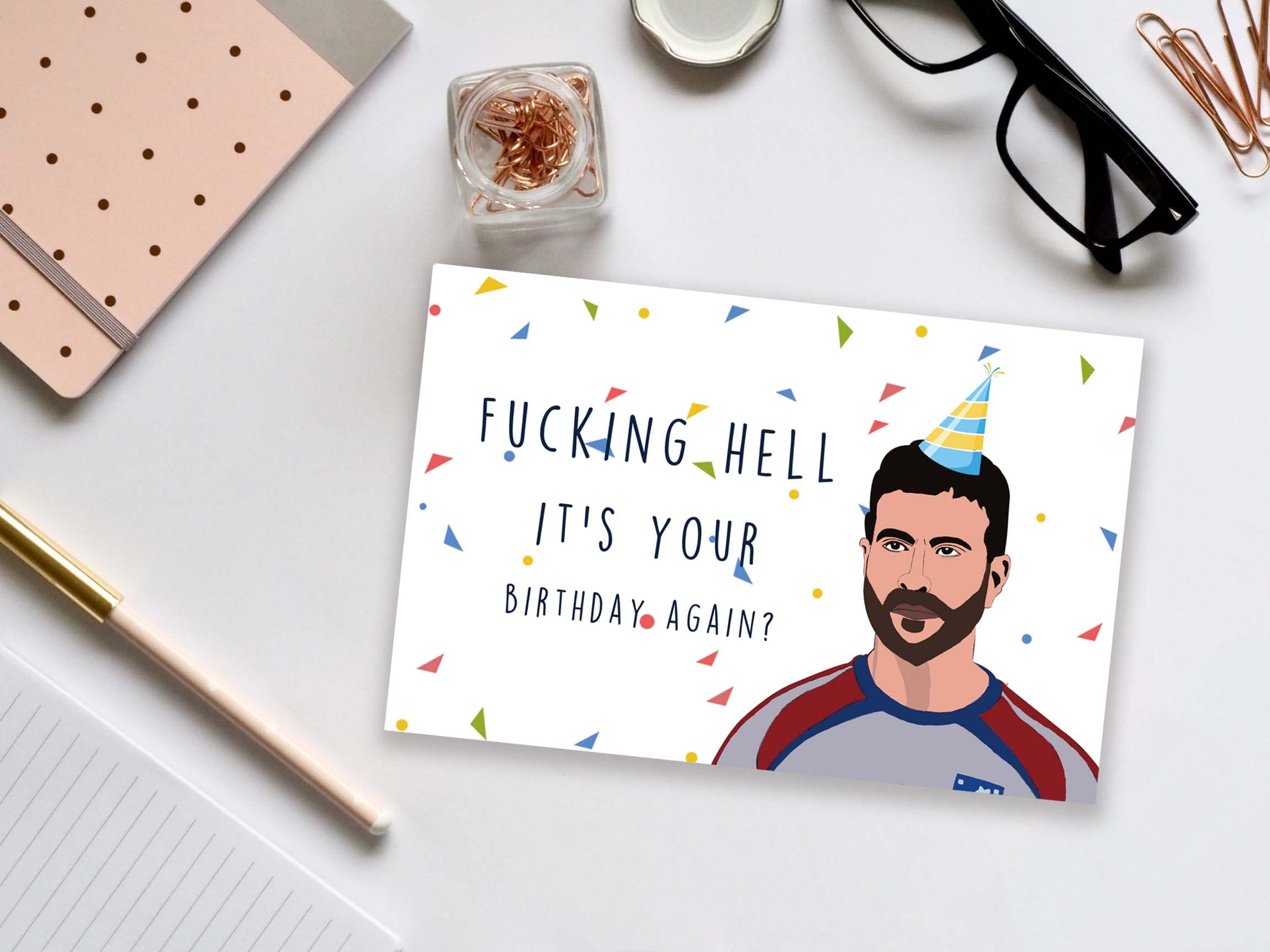 Longkado Funny Roy Kent Birthday Card, Humorous Lasso Bday Card for Him Her, Special Birthday Greeting Card