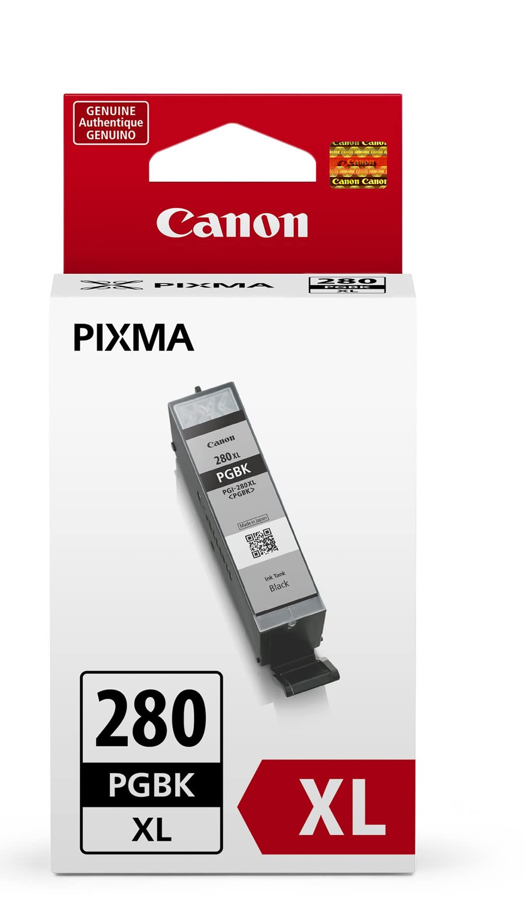 Genuine Canon CLI-281 5-Color Ink Tank Combo Pack with 5 x 5" Photo Paper (2091C006) + Canon PGI-280 XL Pigment Black Ink Tank (2021C001)