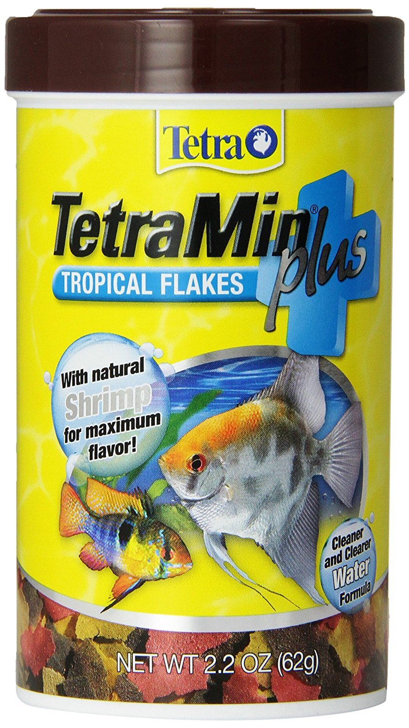 Tetra TetraMin Plus Tropical Flakes 2.2 Ounces, Nutritionally Balanced Fish Food, With Added Shrimp
