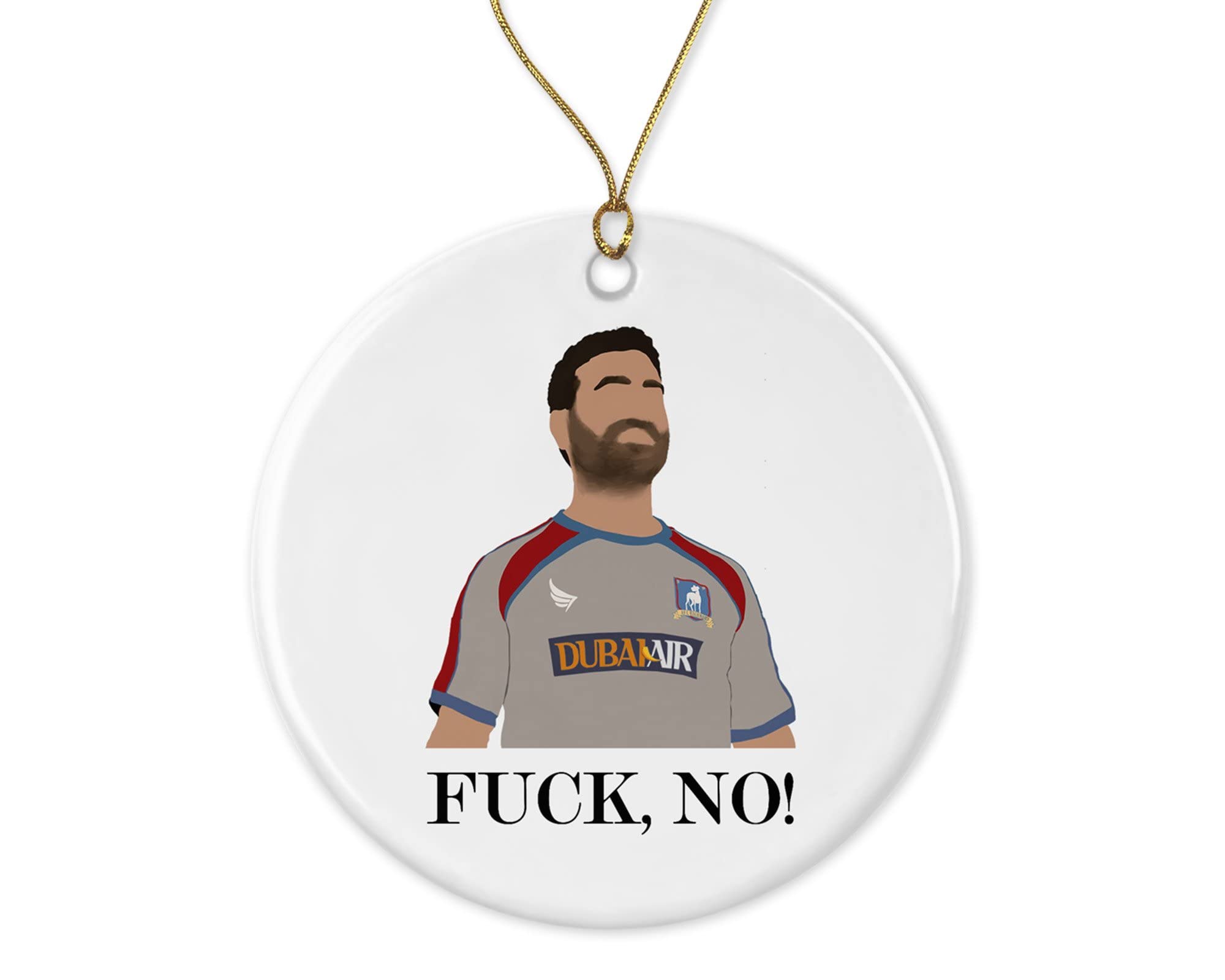 MT Gifts Roy Kent Christmas Ornament - Hilarious Gift for Every Ted Lasso Lover This Holiday Printed on Both Sides, White