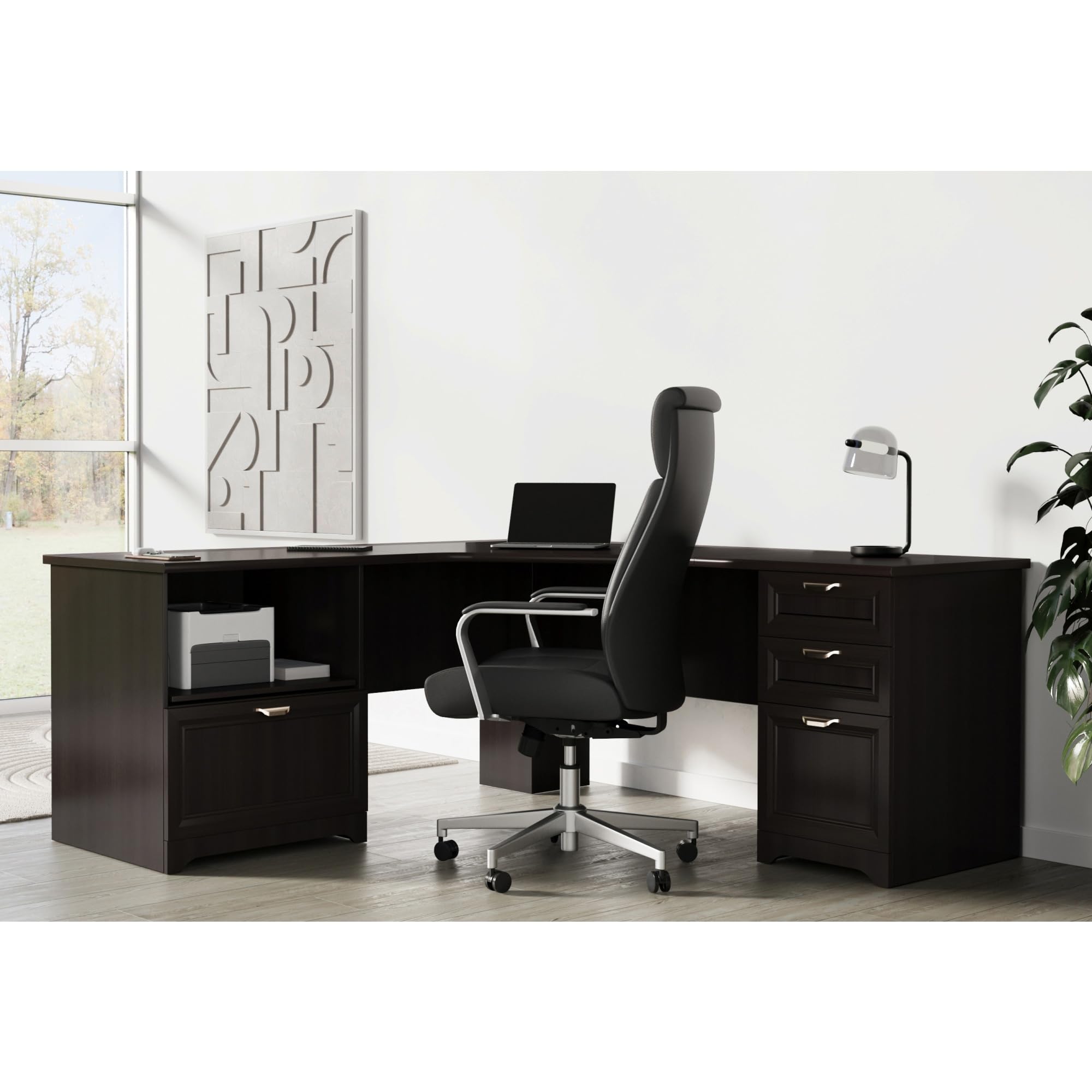 Realspace® Magellan Performance 71"W L-Shape Corner Desk, Espresso