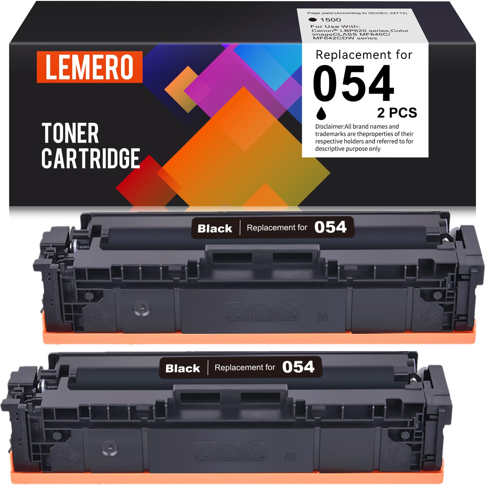 LEMERO 054 Black Compatible Toner Cartridge Replacement for Canon 054 054H CRG-054 for Color imageCLASS MF642Cdw MF644Cdw LBP622Cdw MF641Cdw Laser Printers (Black 1-Pack)