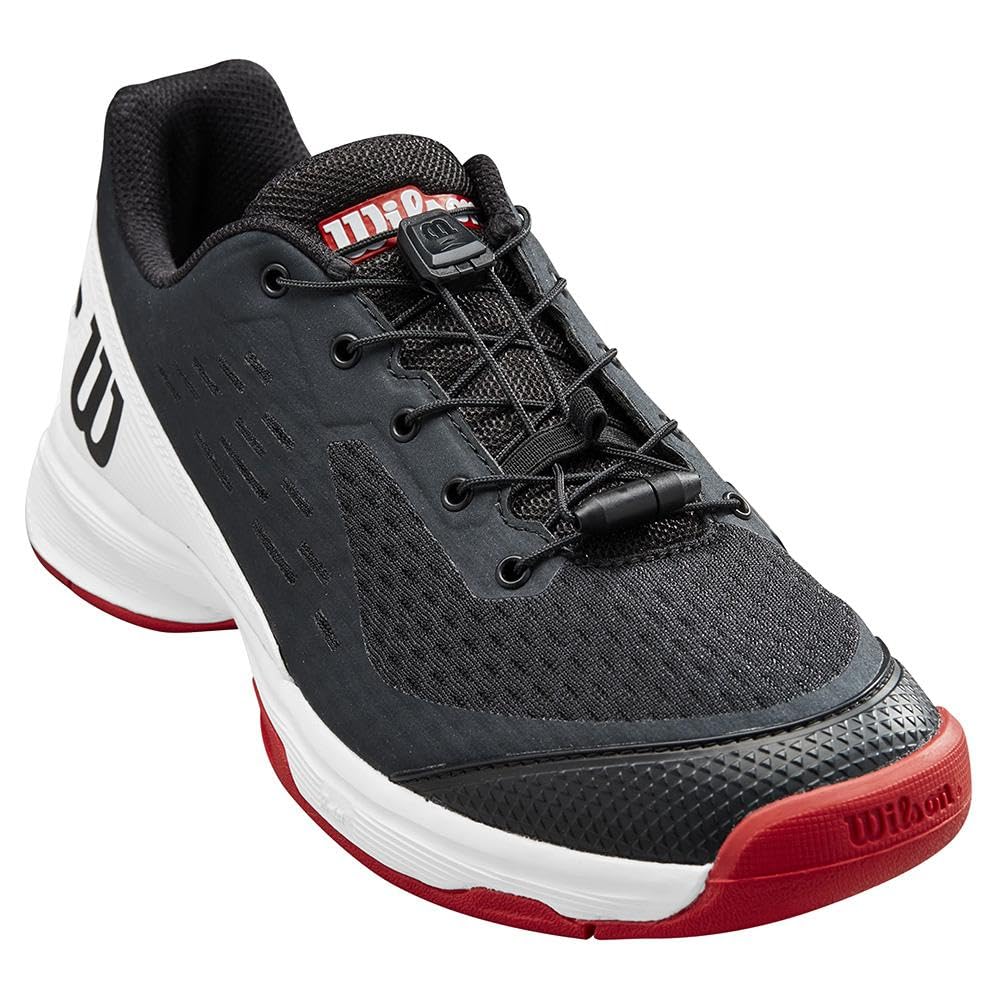 WILSON Juniors` Rush Pro 4.0 QL Tennis Shoes Black and White