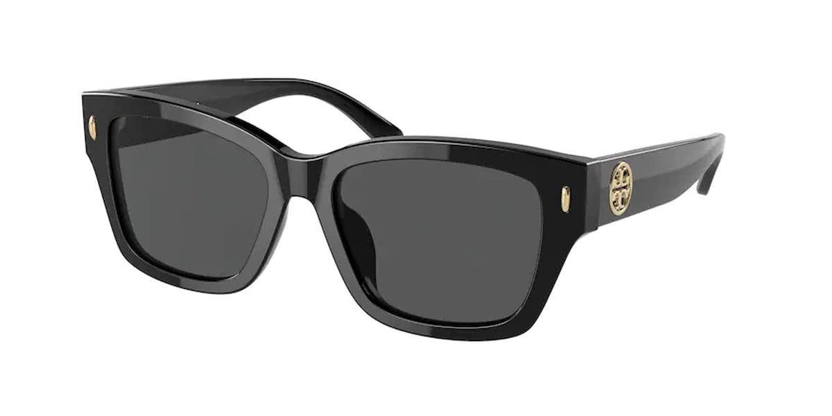 Tory Burch TY7167 170987 53MM Black/Grey Solid Rectangular Sunglasses for Women + BUNDLE With Designer iWear Eyewear Kit