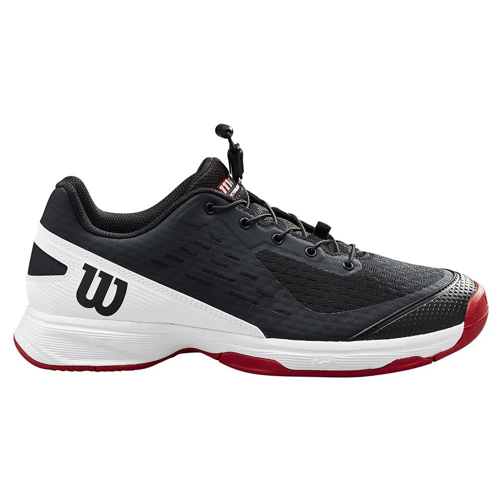 WILSON Juniors` Rush Pro 4.0 QL Tennis Shoes Black and White