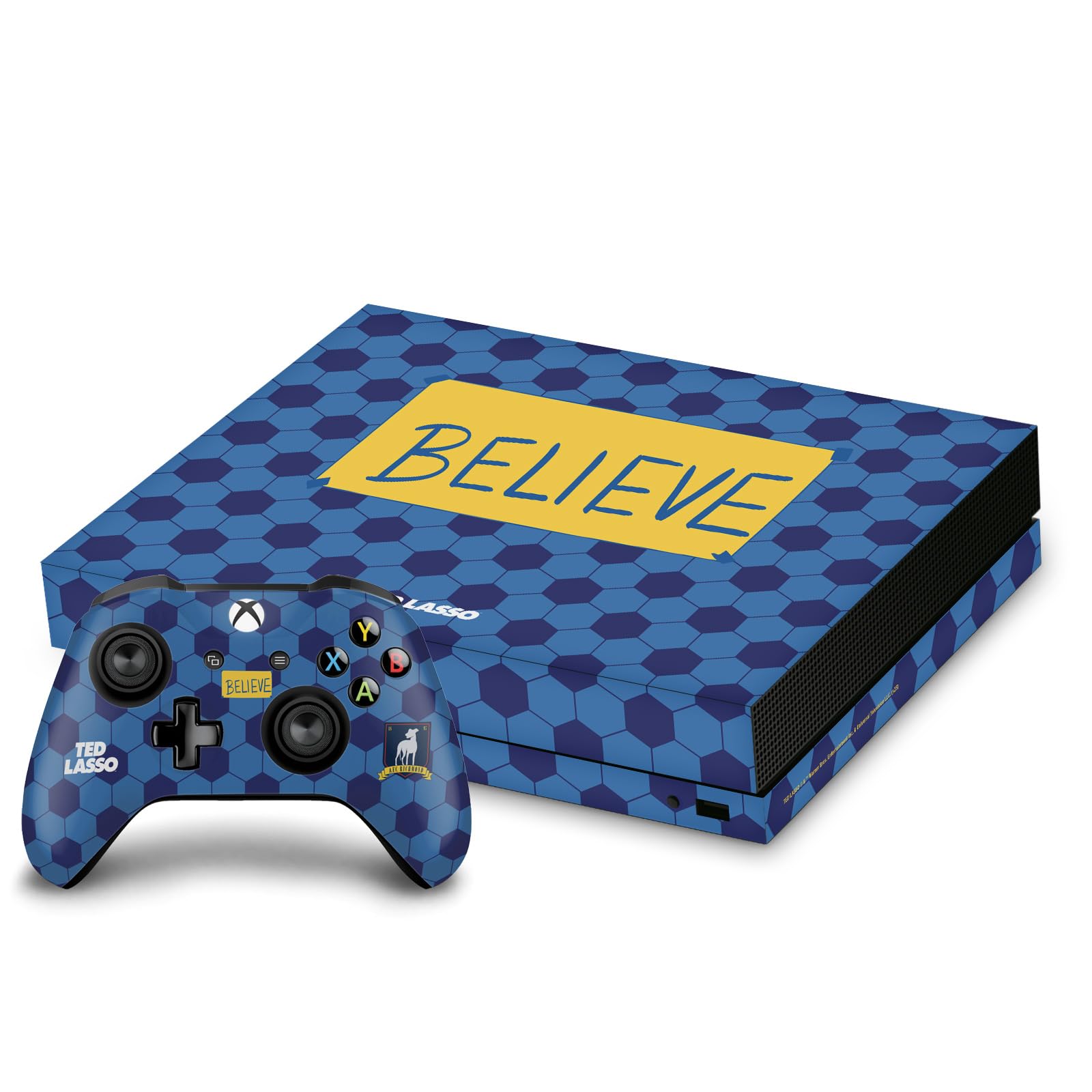 Head Case Designs Officially Licensed Ted Lasso Believe Season 1 Graphics Vinyl Sticker Gaming Skin Decal Cover Compatible With Xbox One X Console and Controller Bundle