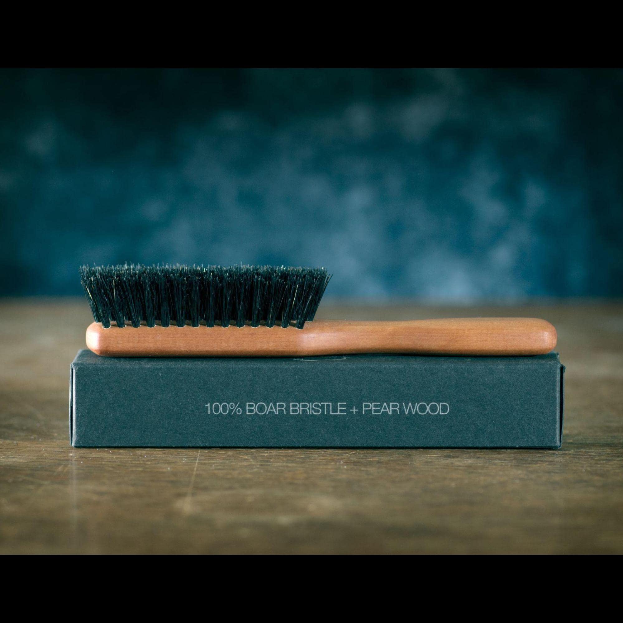 Beard Brush by ZilberHaar - Stiff Boar Bristles - Beard Grooming Brush for Men - Straightens and Promotes beard growth - Works with Beard Oil and Balm to Soften Beard – For beard kits - 6 inches long