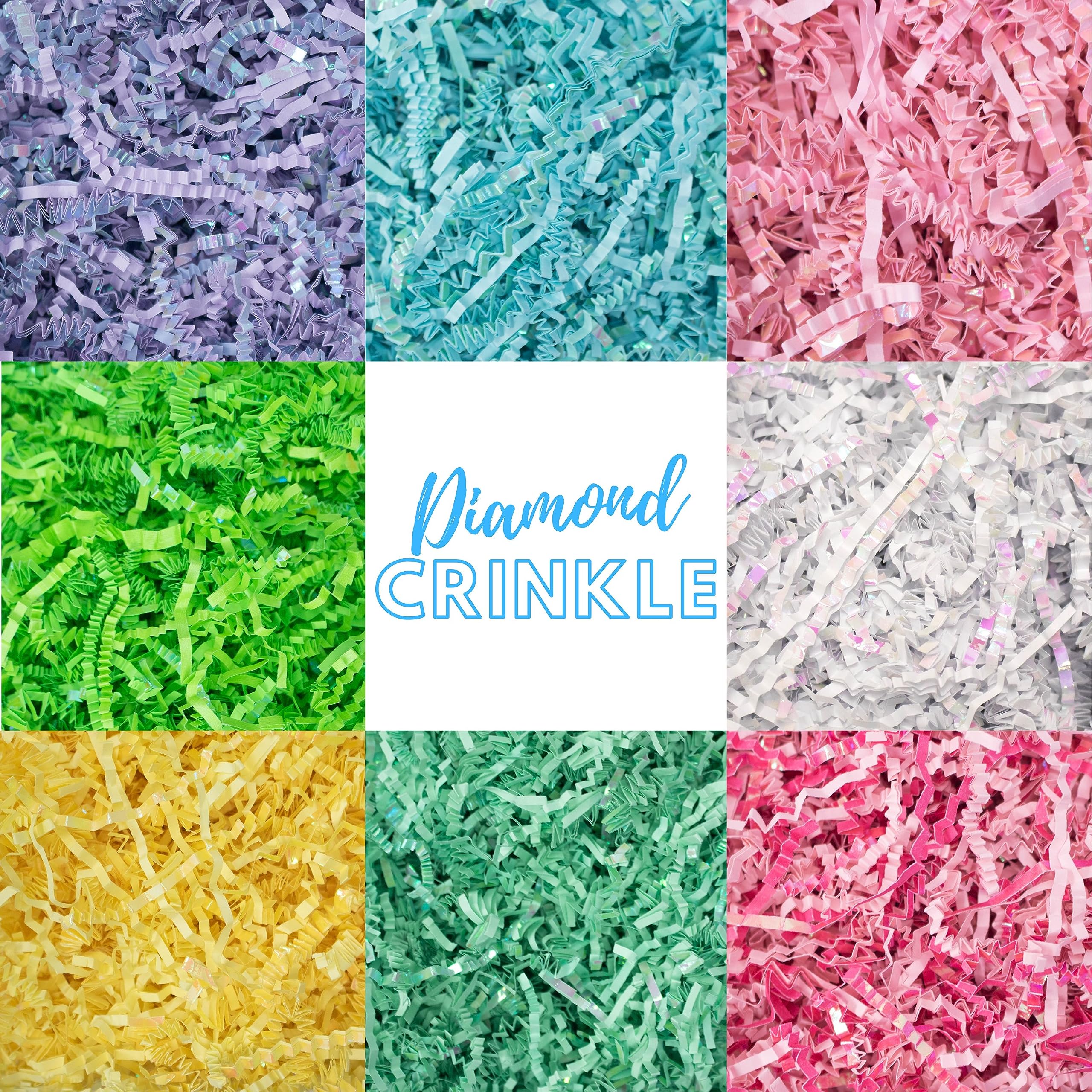 MagicWater Supply Crinkle Cut Paper Shred Filler (4 oz) for Gift Wrapping & Basket Filling - Diamond White
