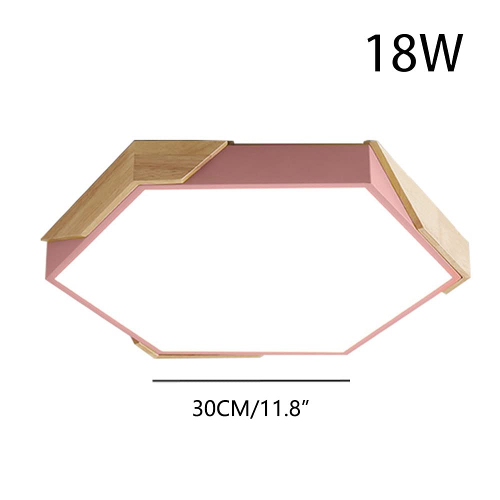 IOPILJKL Nordic Hexagon Ceiling Light Acrylic Lampshade Ceiling Lights Creative Indoor Ceiling Lamp Close to Ceiling LED Lights Home Decration for Living Room Bedroom