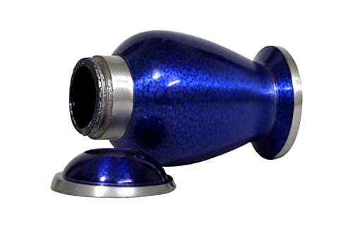 THE ASCENT MEMORIAL Small Cremation Urn for Human Ashes Adult | Marble Blue Mini Keepsake Urn with Velvet Carry Bag A Paper Funnel and A Premium Gift Box | Aesthetic Mini Urn