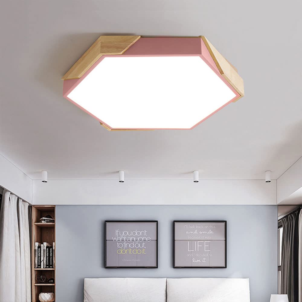 IOPILJKL Nordic Hexagon Ceiling Light Acrylic Lampshade Ceiling Lights Creative Indoor Ceiling Lamp Close to Ceiling LED Lights Home Decration for Living Room Bedroom