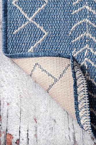 nuLOOM Sierra Moroccan Diamond Outdoor Area Rug, 5' 3" x 7' 6", Blue