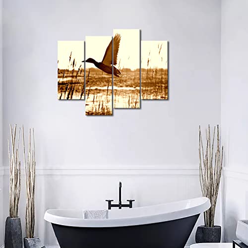 Brown Duck Fly Upon River Wall Art Painting Pictures Print On Canvas Animal The Picture for Home Modern Decoration