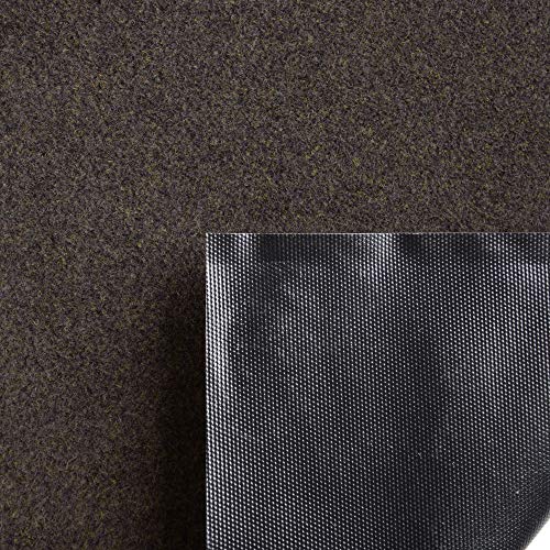 iCustomRug Heavy Duty Interior/Exterior Waterproof Utility Plush Pile Vinyl Back Runner,Mats,Area Rug, Non-Slip,70 Custom Sizes for Doorway,Balcony,Hallway,Commercial,Retail Space 4' X 9' Brown