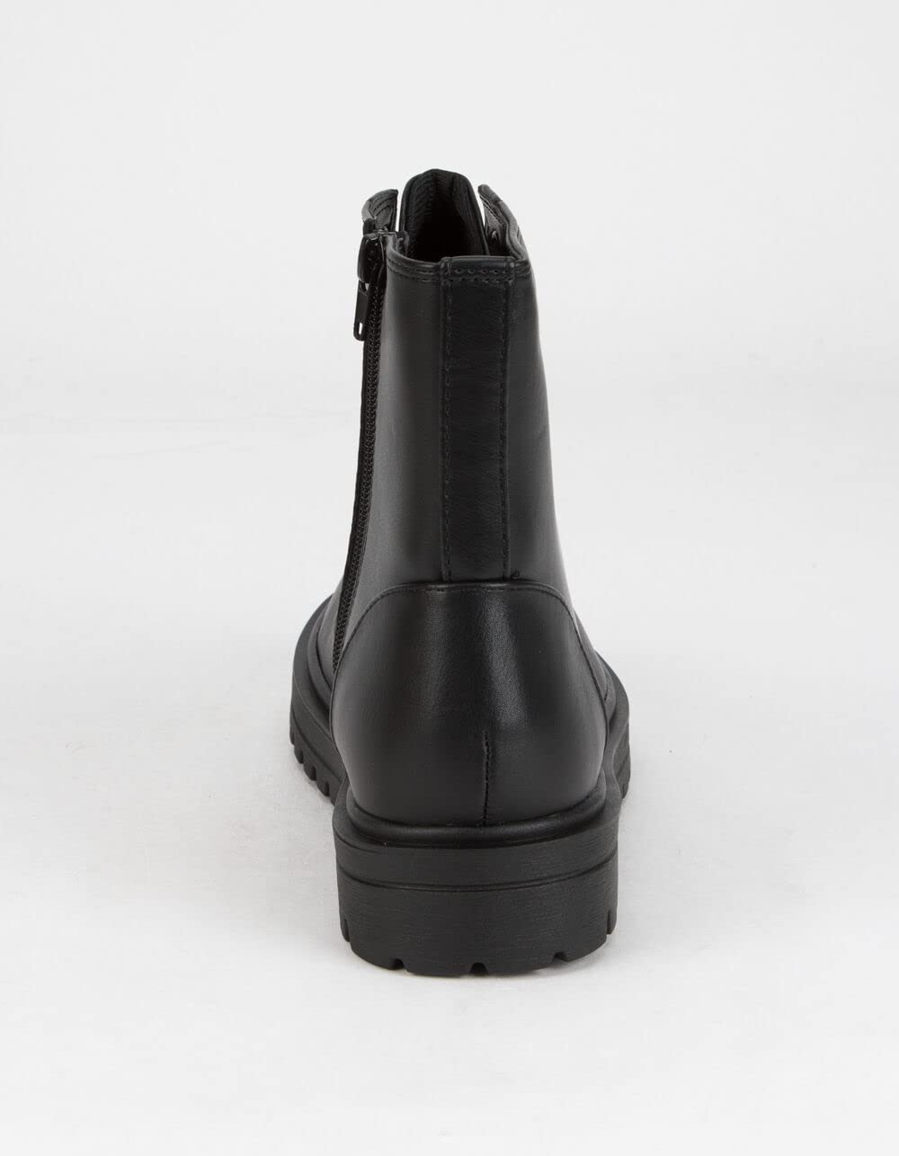 Soda Firm-IIS Girls Lace Up Side Zipper Vegan Leather Combat Boots (Black, numeric_3)