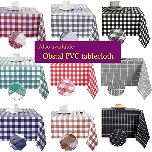 Obstal Rectangle Table Cloth, Oil-Proof Spill-Proof and Water Resistance Microfiber Tablecloth, Decorative Fabric Table Cover for Outdoor and Indoor Use (Navy Blue, 60 x 84 Inch)