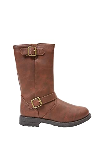 FabKids Girls Mid-calf Fashion Riding Boots Fall Winter Snow Boot Warm Western Boots For Little Kid Brown Size 13