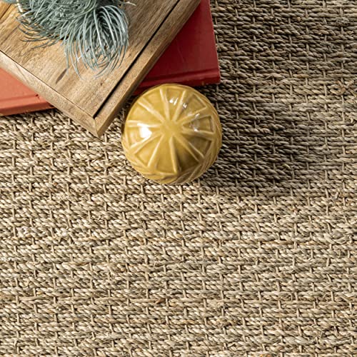 nuLOOM Elijah Natural Seagrass Farmhouse Runner Rug, 2' 6" x 6', Beige