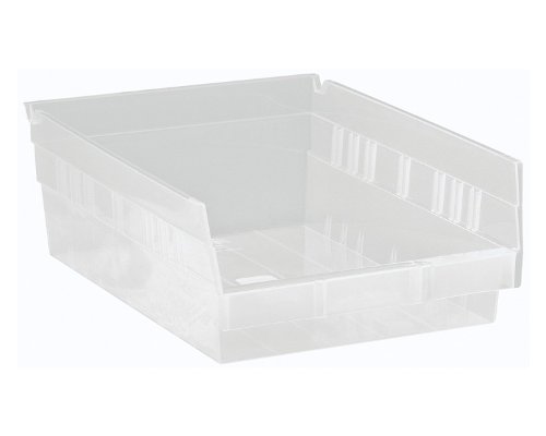 Quantum Clear View Durable High Density Economy Shelf Storage Bin 11 5/8" L x 11 1/8" W x 4" H