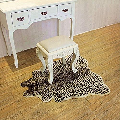 Leopard Print Rug,Faux Cowhide,Artificial Carpet,Simulation Cowhide, Leopard, Tiger, Zebra, Cow Hide Mat Rug Animal Print Rug Hide Faux Carpet (A) / 40x37inch,3.3x3.1ft