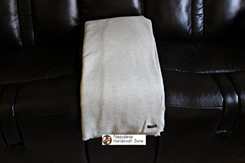 Himalayan Cashmere Throw,Natural Cashmere Blanket 54" x 108",Hand Made in Nepal