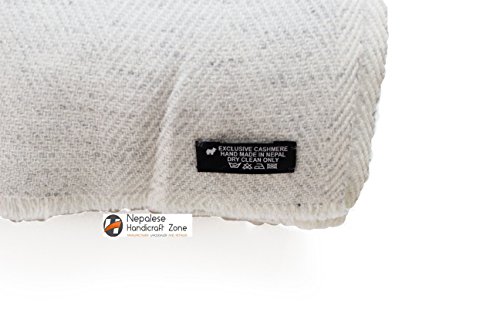 Himalayan Cashmere Throw,Natural Cashmere Blanket 54" x 108",Hand Made in Nepal