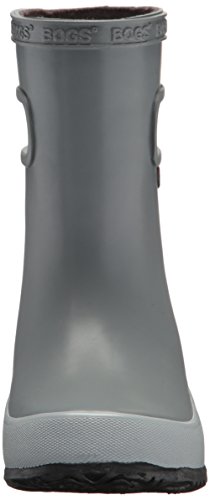 Bogs Kids' Skipper Waterproof Rubber Rain Boot for Boys and Girls,Solid Gray,13 M US Little Kid