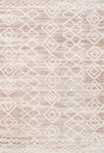 nuLOOM Vinita Moroccan Diamonds Shag Area Rug, 4' x 6', Light Beige