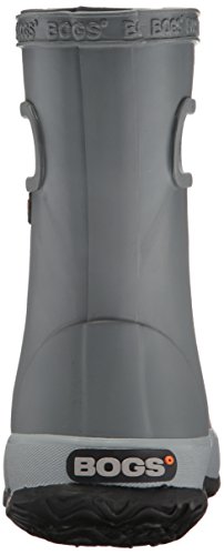 Bogs Kids' Skipper Waterproof Rubber Rain Boot for Boys and Girls,Solid Gray,13 M US Little Kid