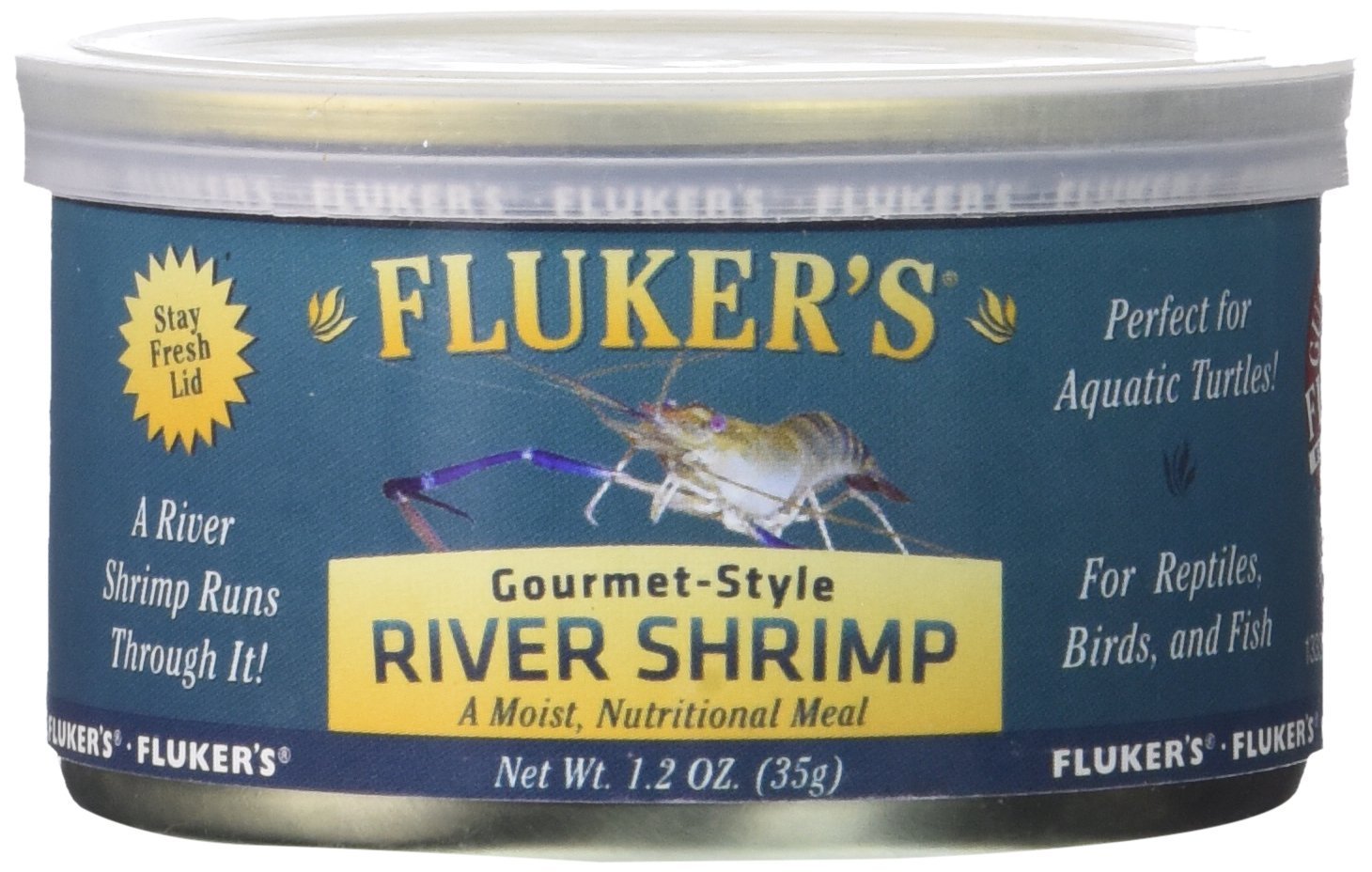 Fluker's Gourmet Canned Food for Reptiles, Fish, Birds and Small Animals, River Shrimp 1.2 oz