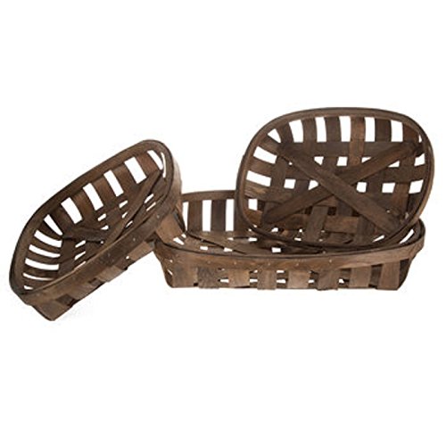 Tobacco Basket Set, 3 Medium Baskets, Farmhouse Wall Decor