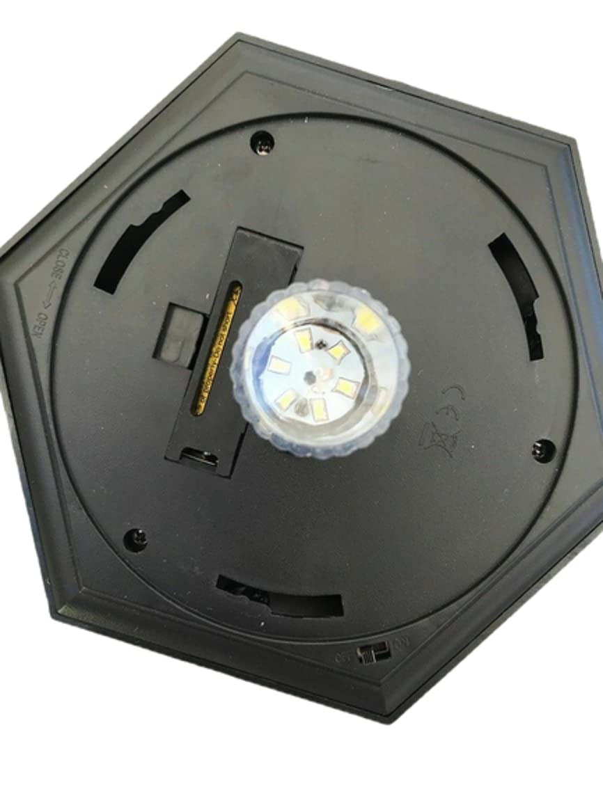 JAYXC HOME 2-Pack Solar Hexagon Super Bright SMD LED 60 Lumen Outdoor Post Cap Lights for 4x4 PVC, Vinyl, or Plastic Post (Black Finish Color)