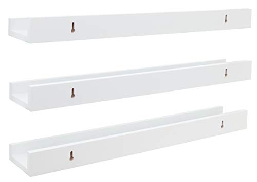 Kiera Grace Edge Floating Photo Frame Shelf, 23", White, 3