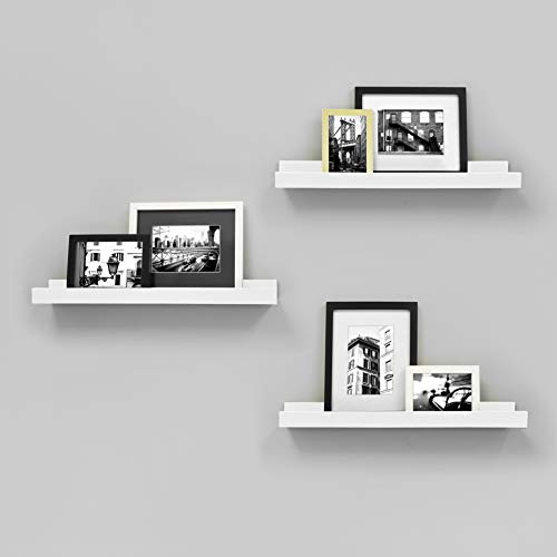 Kiera Grace Edge Floating Photo Frame Shelf, 23", White, 3