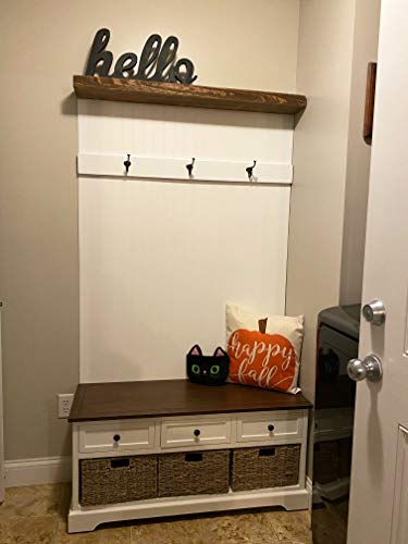 Joel's Antiques Floating Wall Shelf - 36-Inch Wood Decor & Shelving for Bathroom, Kitchen, Living Room, & Farmhouse - Wall-Mounted Rustic Stand, Wooden Hanging Display - Medium Brown, 36" x 10" x 2"