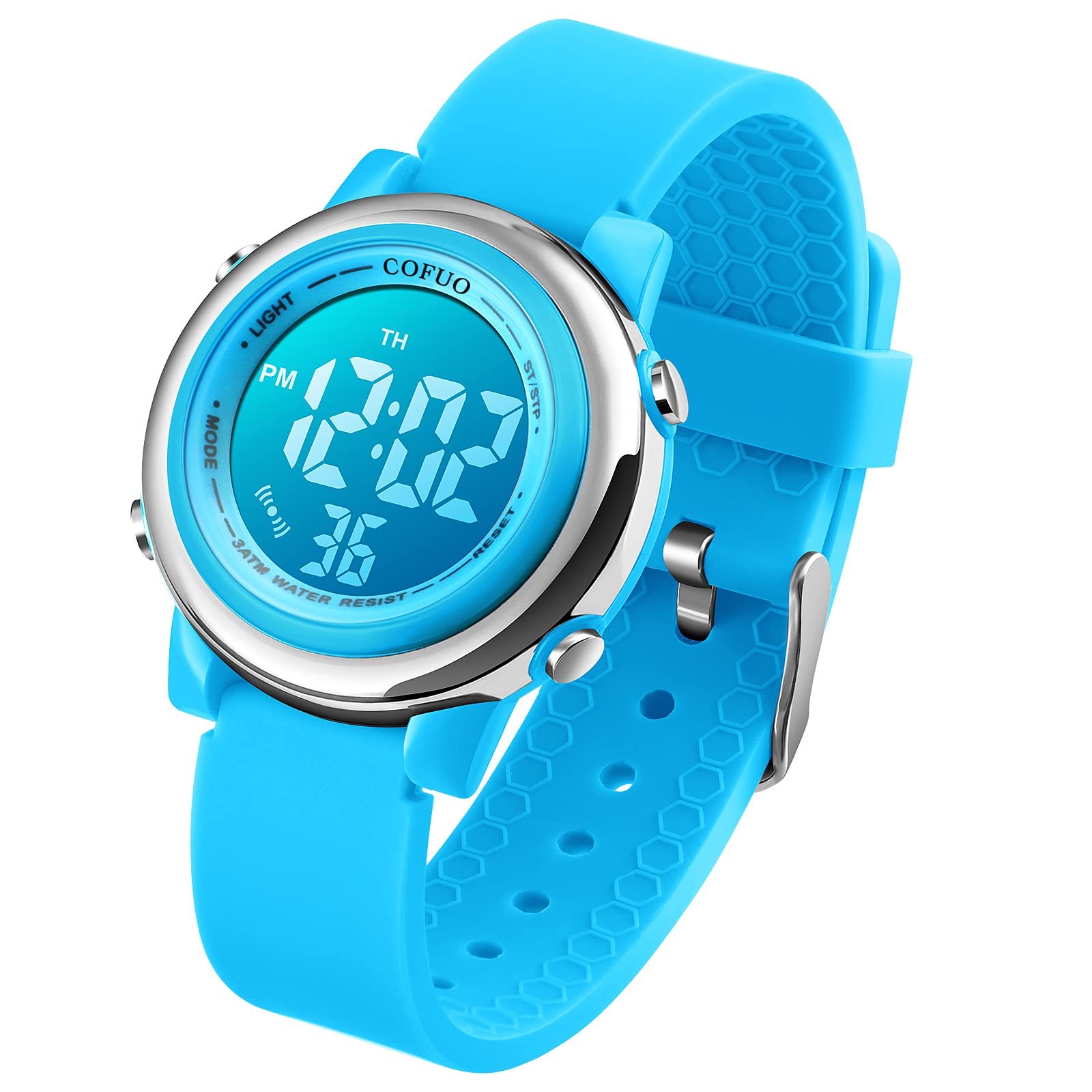 cofuo Kids Digital Sport Waterproof Watch for Girls Boys, Kid Sports Outdoor LED Electrical Watches with Luminous Alarm Stopwatch Child Wristwatch