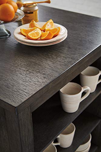 Signature Design by Ashley Caitbrook Counter Height Dining Room Table Set with 2 Upholstered Barstools, Gray