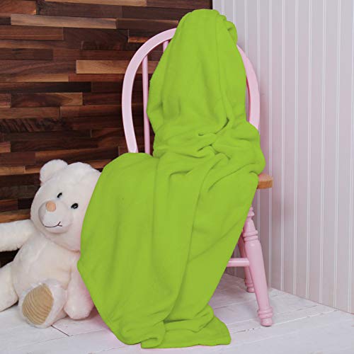 Threadart Super Soft Ultra Plush Fleece Throw Blankets 50"x60" | Fuzzy Soft Cozy Microfiber| Lime Green