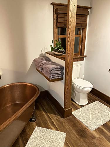 Joel's Antiques Floating Wall Shelf - 36-Inch Wood Decor & Shelving for Bathroom, Kitchen, Living Room, & Farmhouse - Wall-Mounted Rustic Stand, Wooden Hanging Display - Medium Brown, 36" x 10" x 2"