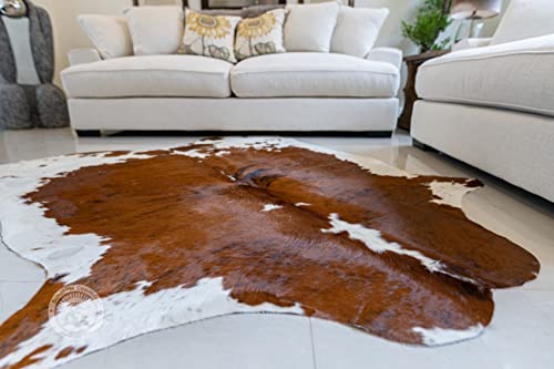 Genuine Brindle Tricolor Cowhide Rug XL 6 x 7-8 ft. 180 x 220 cm