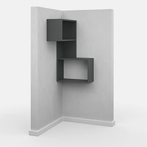 Ada Home Décor Wingate Wall Shelf, 19'' x 34'' x 8'', Anthracite