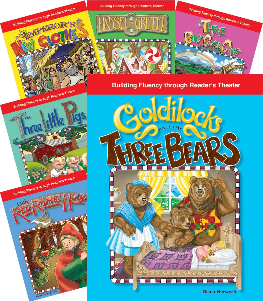Teacher Created Materials - Reader's Theater: Folk & Fairy Tales English - 8 Book Set - Grades K-1 - Guided Reading Level E - J