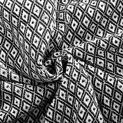 Americanflat 100% Cotton Throw Blanket for Couch - 50x60 - All Seasons Neutral Lightweight Cozy Soft Throws for Bed, Sofa or Chair.door or Outdoor [Black and White Mini Diamond Pattern]