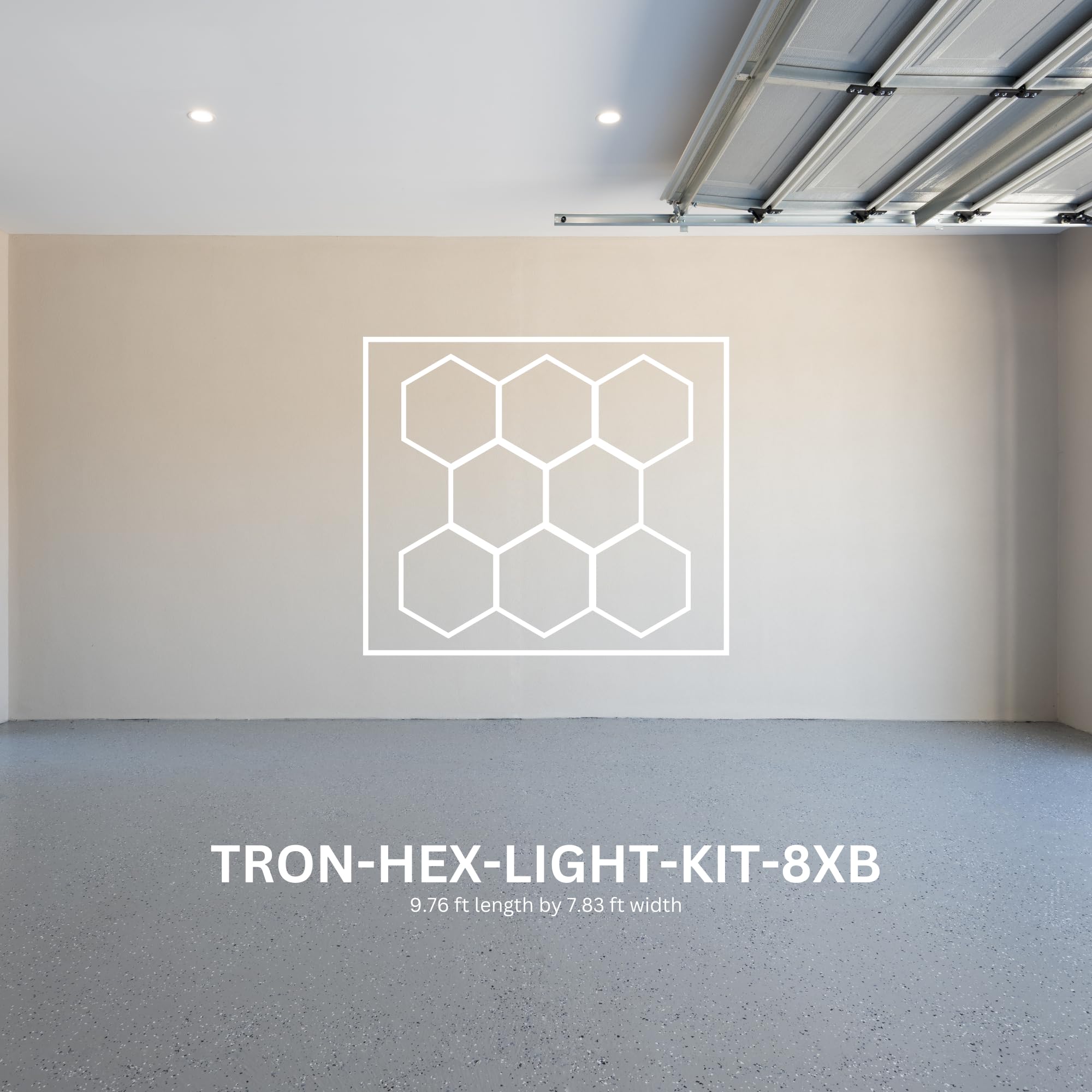 TRON Auto Lab 8X (Eight) Hexagon LED Light Kit, with Border Upgrade, Grid Series, Super Bright Daylight White 6500K, TRON-HEX-LIGHT-KIT-8XB