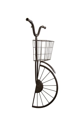 Creative Co-op DA6000 Iron Bike Shape Wall Decor with Basket, Rust