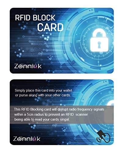 Credit Card Protector - 1 RFID Blocking Card Does All to Block RFID/NFC Signals form Credit Cards and Passports; Fit in Wallet and Purse