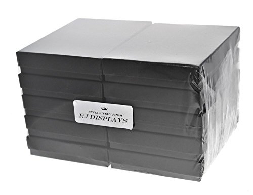 10 Pack Cotton Filled Matte Black Color Jewelry Gift and Retail Boxes 5.25 X 3.75 X 1 Inch Size by R J Displays
