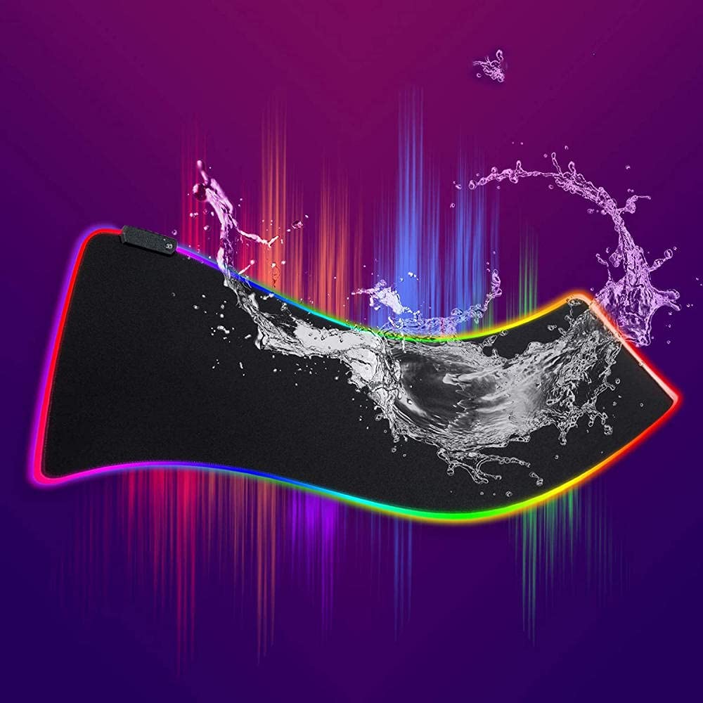HYSTTBD Gaming Mouse Pads Gaming Computer Mousepad RGB Hexagon LED Carpet Pc Desk Keyboard Mat with Backlit 23 62' x11 81', 600x300mm
