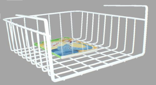 DecoBros Under Shelf Basket Wrap Rack, White