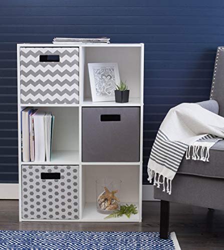 DII Collapsible Polyester Storage Cube, Chevron, Gray, Large
